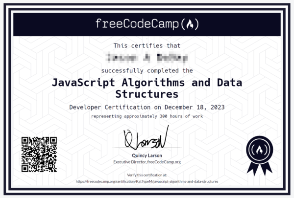 Javascript Algorithms And Data Structures Certificate Kat Type M Productions